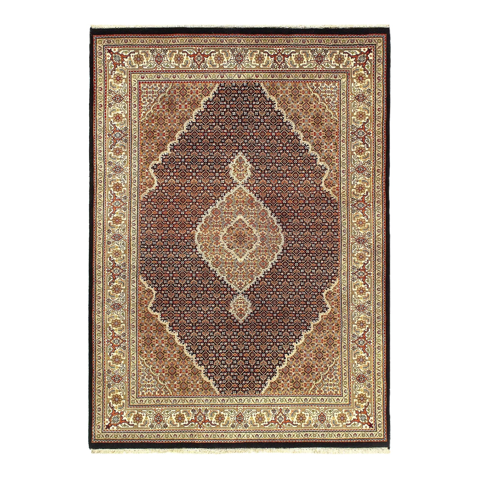 2020s Fine Hand Knotted Silk & Wool Tabriz Rug | Chairish