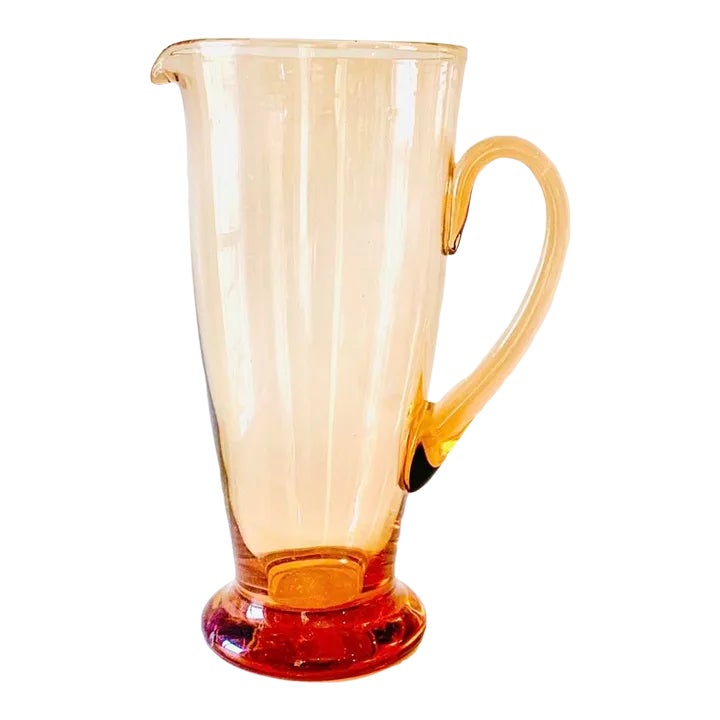 Vintage Pink Glass Cocktail Pitcher | Chairish
