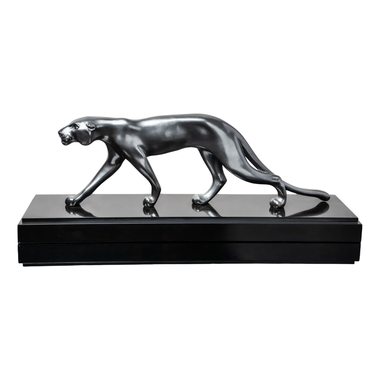 Maurice Font, Panther Sculpture, 1920s, Metal on Marble Base | Chairish