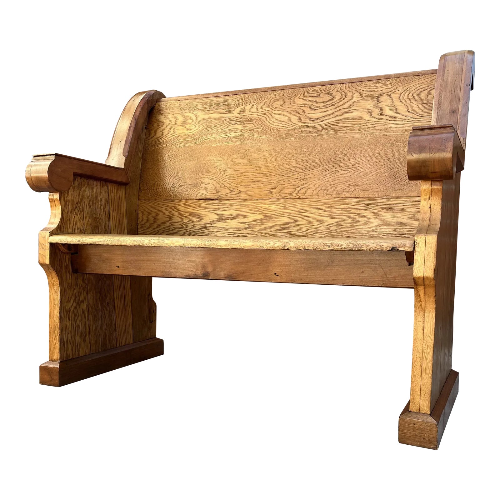 Early 1900s Oak Church Pew | Chairish