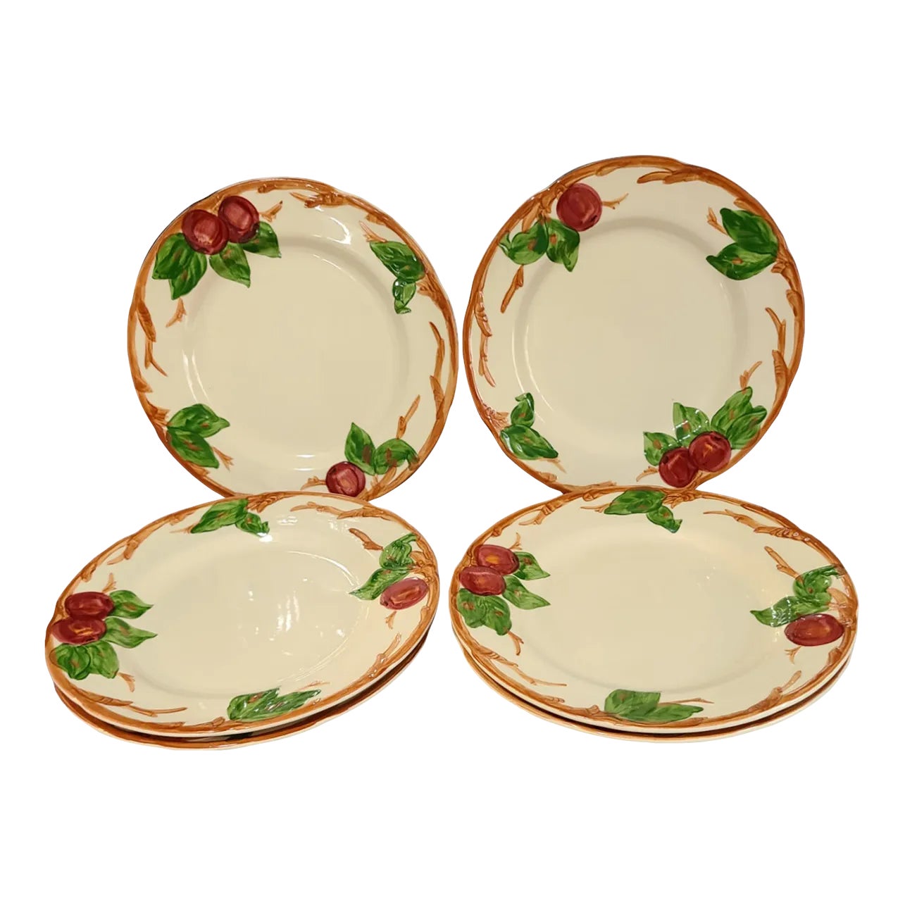 Vintage Franciscan Earthenware Apple Pattern Dinner Plates- Set of 6 ...
