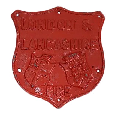 Antique English Fire Department Plaque | Chairish