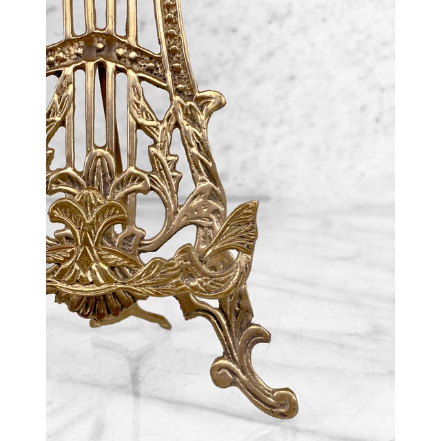 Vintage Victorian Brass Photo Easel Stand | Chairish