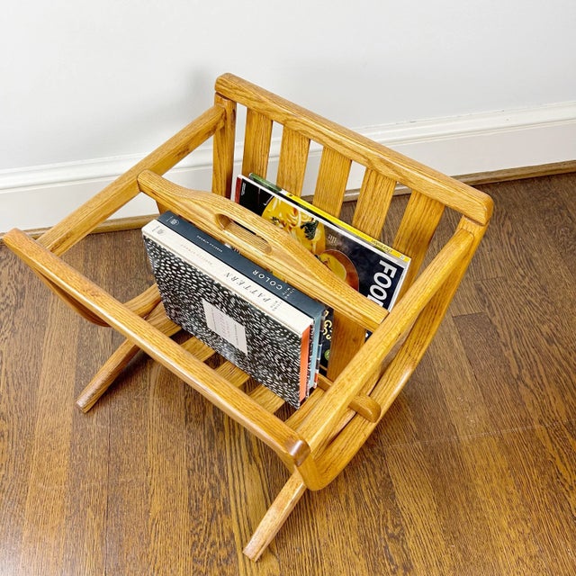 Mid 20th Century Vintage Mid Century Modern Bentwood Honey Oak Magazine ...