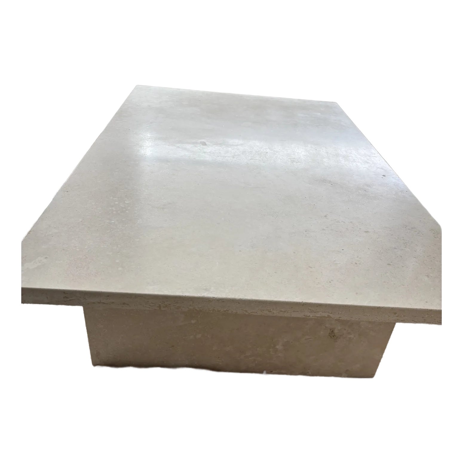 Solid Travertine Coffee Table | Chairish
