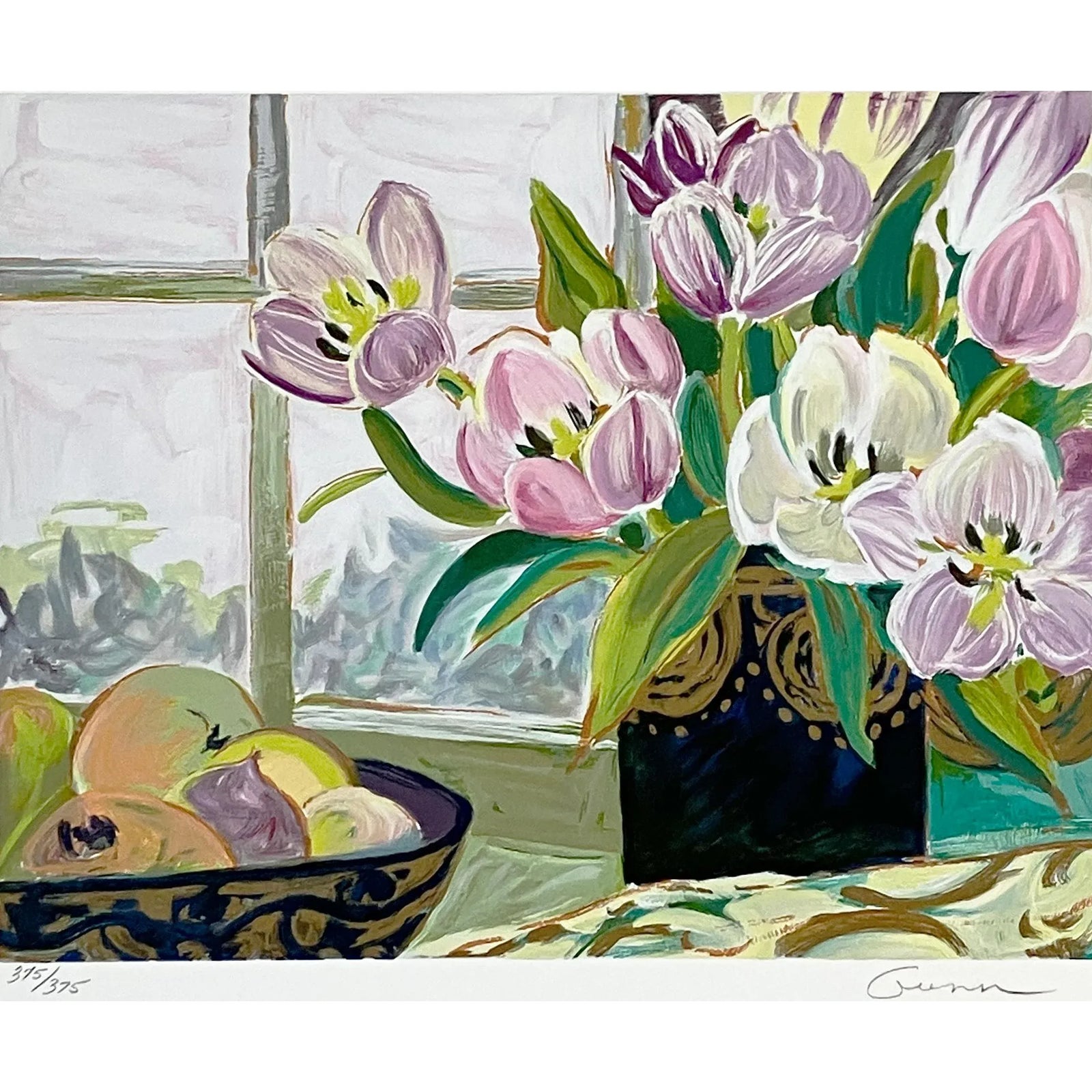 Vintage Ellen Gunn Screenprint St. Tropez Tulips Still Life | Chairish
