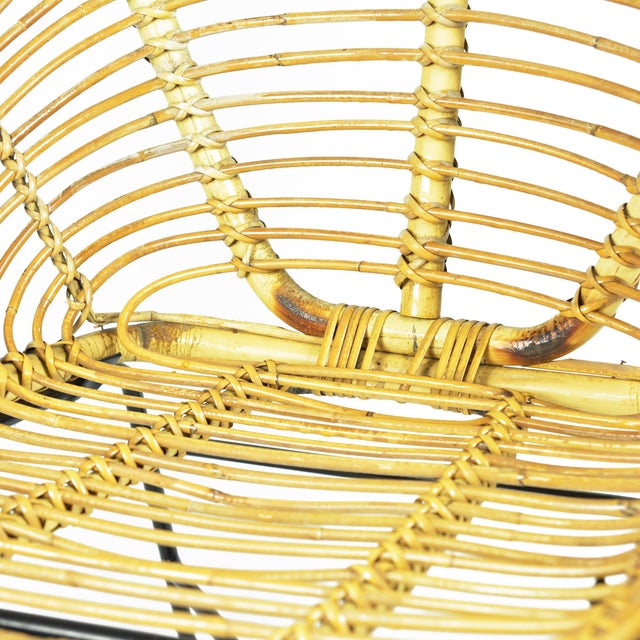 1960s Scandinavian Modern Rattan Bucket Armchair | Chairish