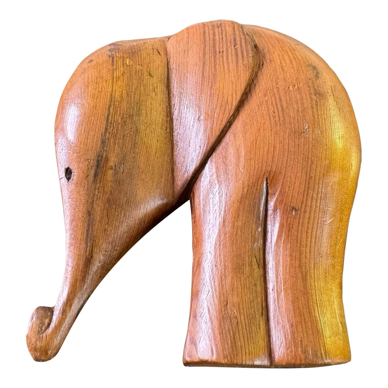 Mid Century Paul Marshall Teak Elephant Statue | Chairish