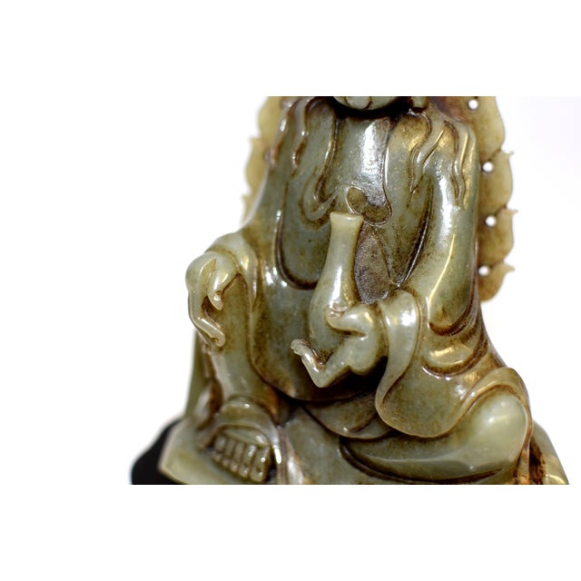 19th Century Nephrite Jade Buddha Statue | Chairish