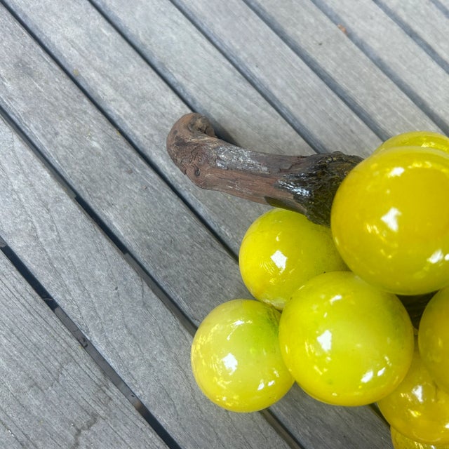 Italian Mid Century Huge Alabaster Chartreuse Grape Cluster | Chairish