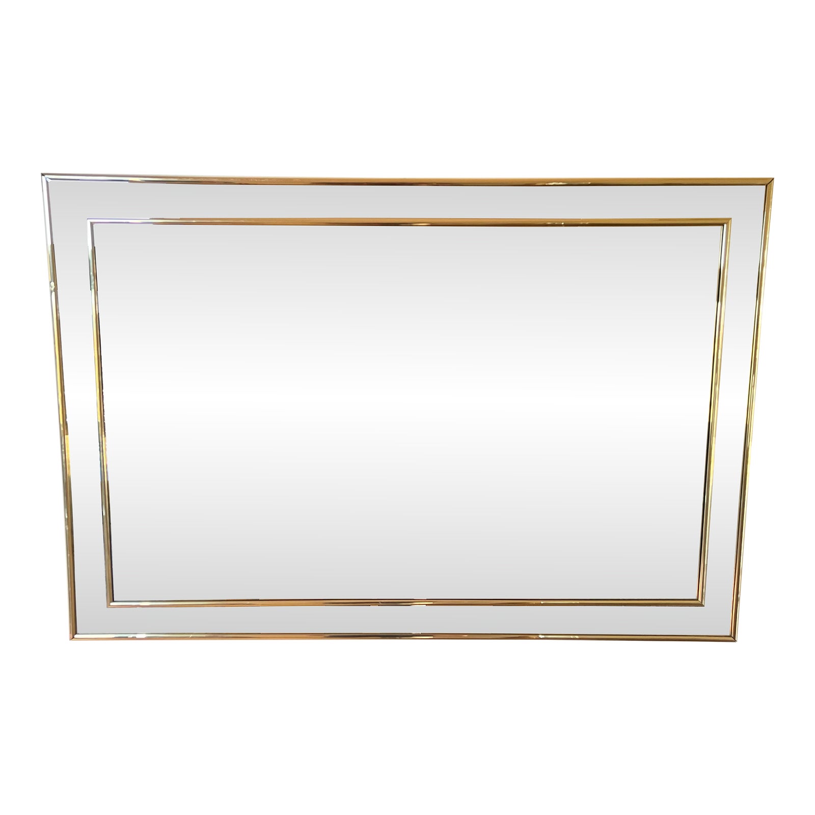 Vintage Postmodern 80s Wall Mirror Gold 1980s Modern | Chairish