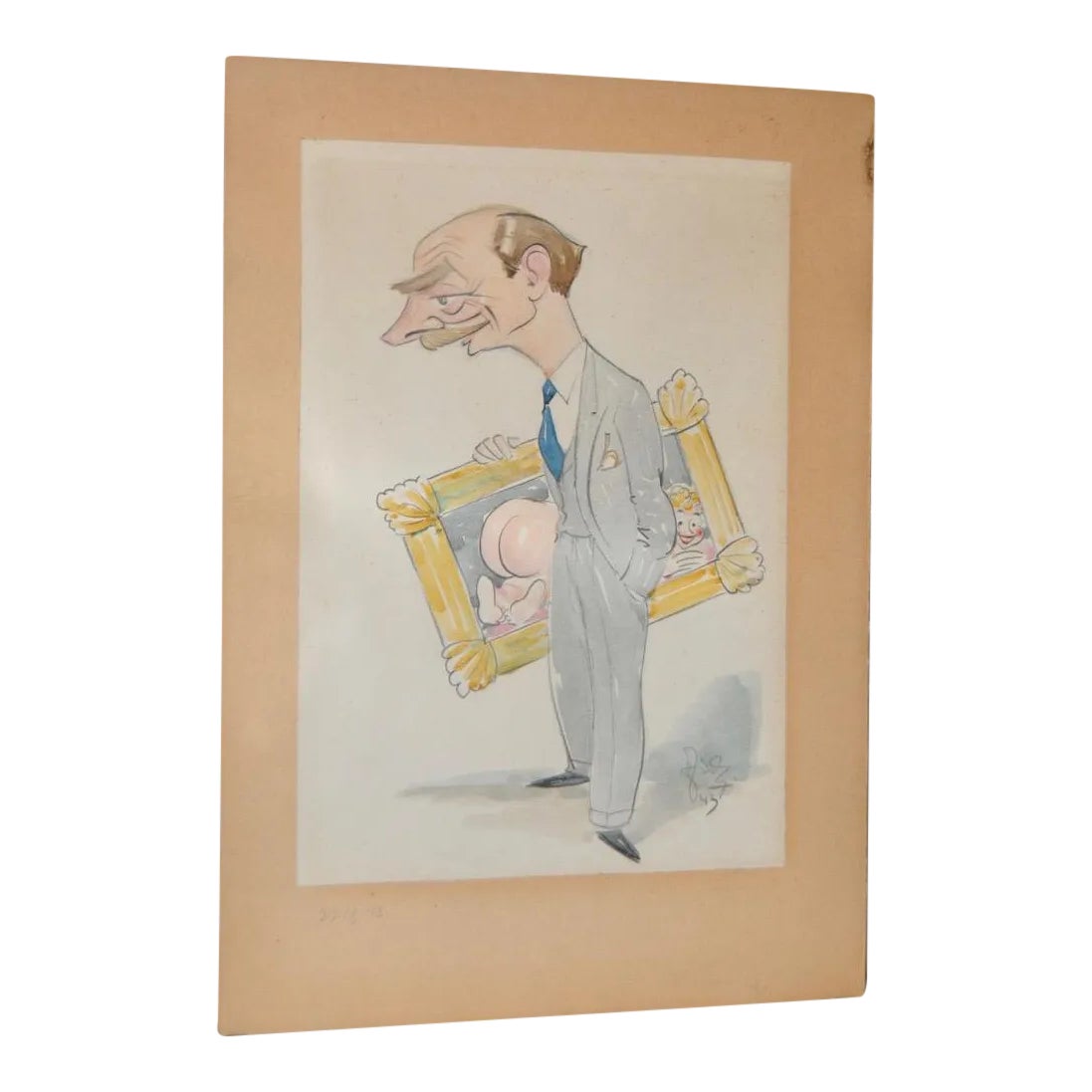 Humorous Original Cartoon Illustration c.1940s | Chairish