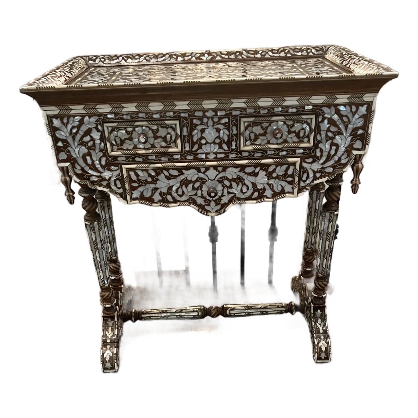 Vintage Mother of Pearl Middle Eastern Hall Table Console With Drawers ...