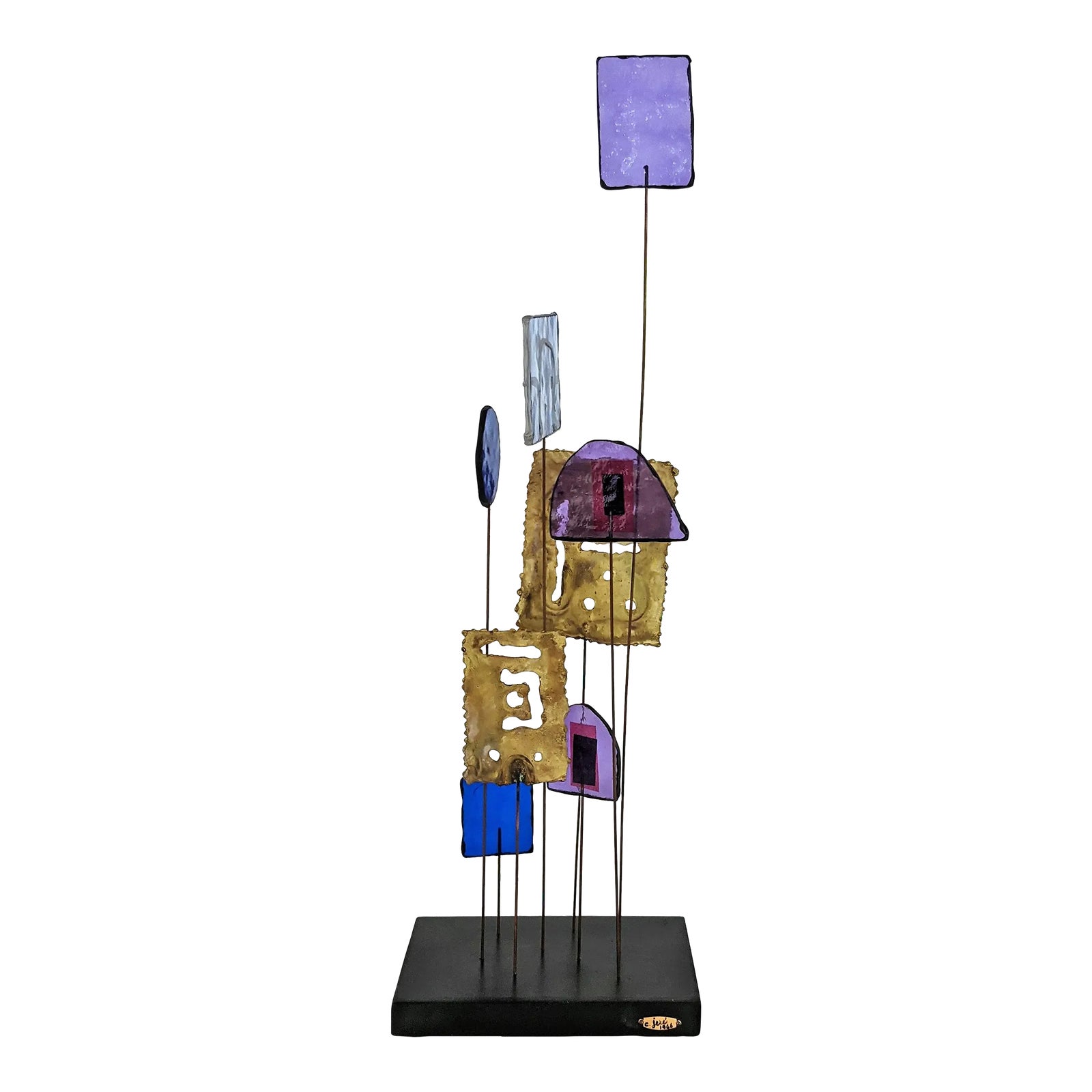 1966 Curtis Jere "Lollypop" Brass & Acrylic Colourful Sculpture | Chairish