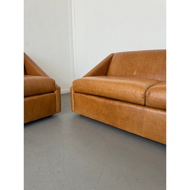 Restoration Hardware Renzo Leather Sofas - Set of 2 | Chairish