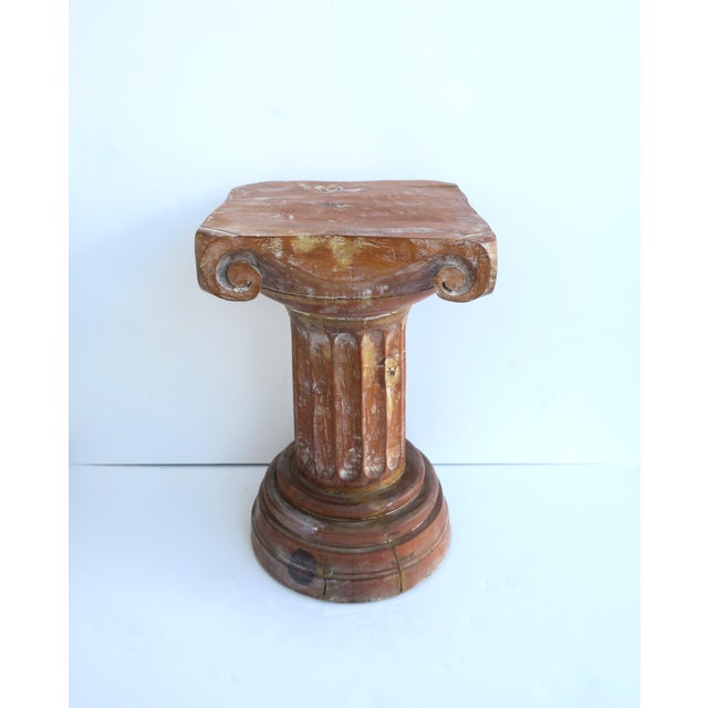 Wood Column Pedestal Table Neoclassical for Sculpture or Cocktails ...