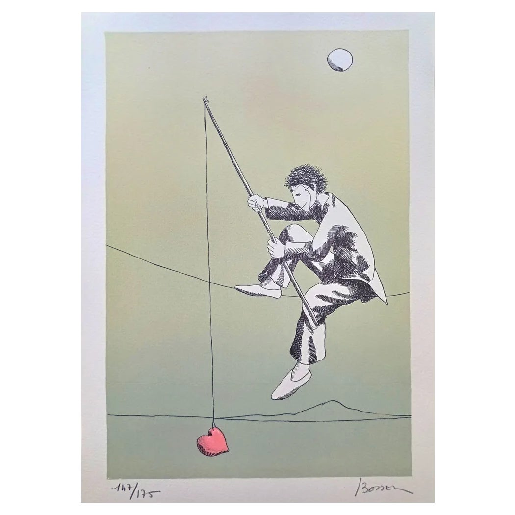Jacques Bosser, The Heart Dancer 5 (Funambule), Original Lithograph ...