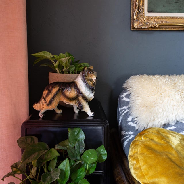 Ceramic Rough Collie | Shetland Sheep Dog Hand Painted Figurine | Chairish