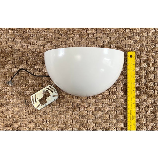 1960s Lightolier White Steel Half Circles Sconces, Signed With Paper ...