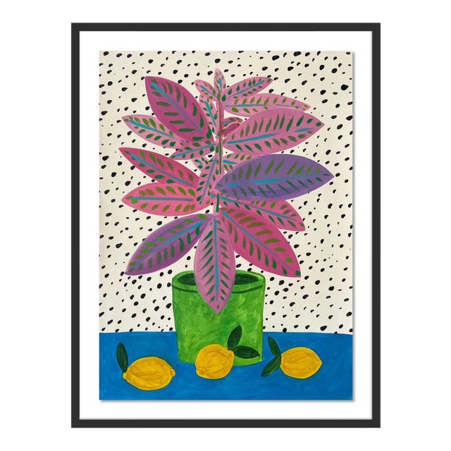 Pink & Purple Plant by Jelly Chen in Black Framed Paper, Medium Art Print | Chairish