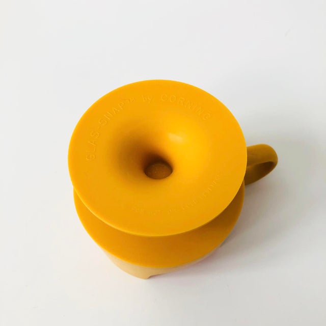 MCM Yellow Glass-Snap Mugs by Corning - Set of 4 | Chairish