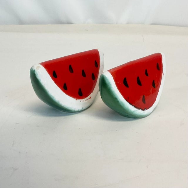 Mid-Century Americana Boho Chic Ceramic Watermelon Salt & Pepper ...
