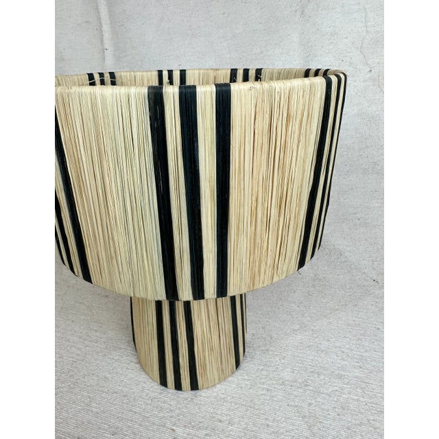 21st Century Black Raffia Table Lamp | Chairish