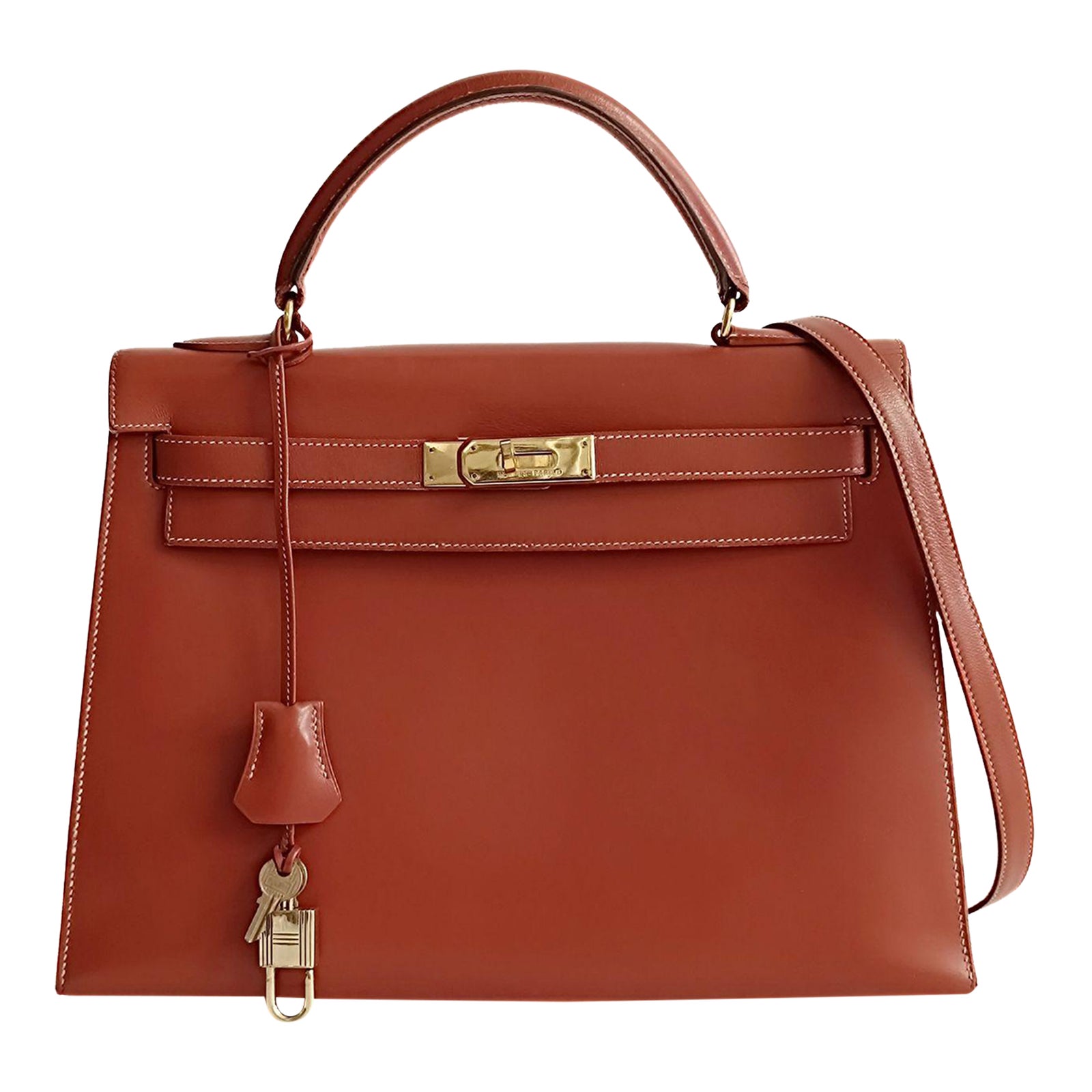 Hermès Hermès Kelly 32 Shoulder Bag In Brick Color Ox:1994 | Chairish
