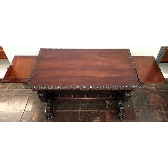 Late-1800s Library Table R. J. Horner Italian Renaissance Style | Chairish