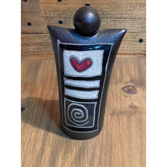 1980s Barbara Hertel Ceramic Spirit People Rattle Raku Studio Pottery ...