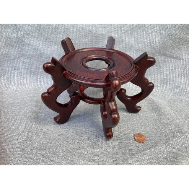 Vintage Rosewood Vase Jar Stand | Chairish
