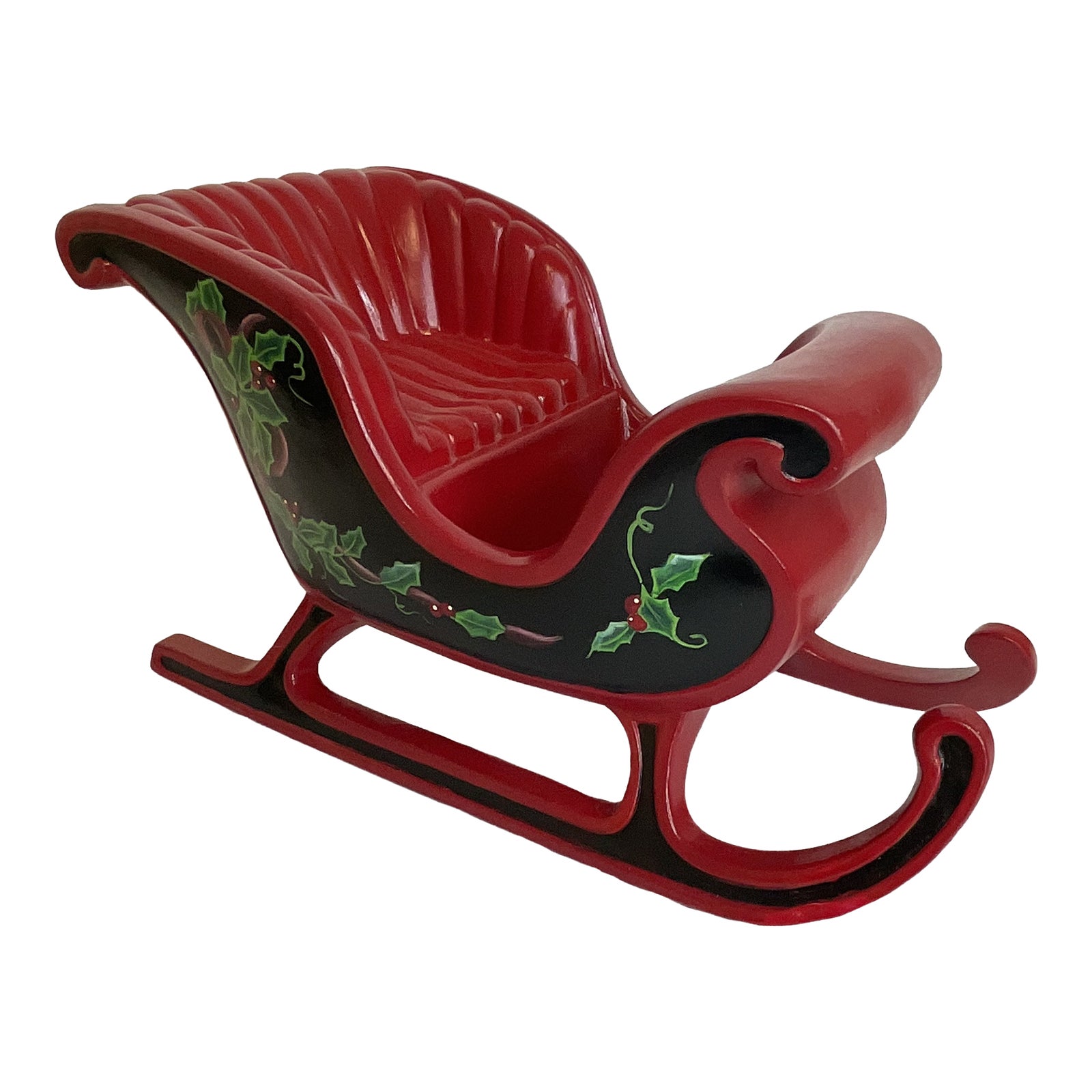 Vintage Americana Folk Art Ceramic Christmas Sleigh | Chairish