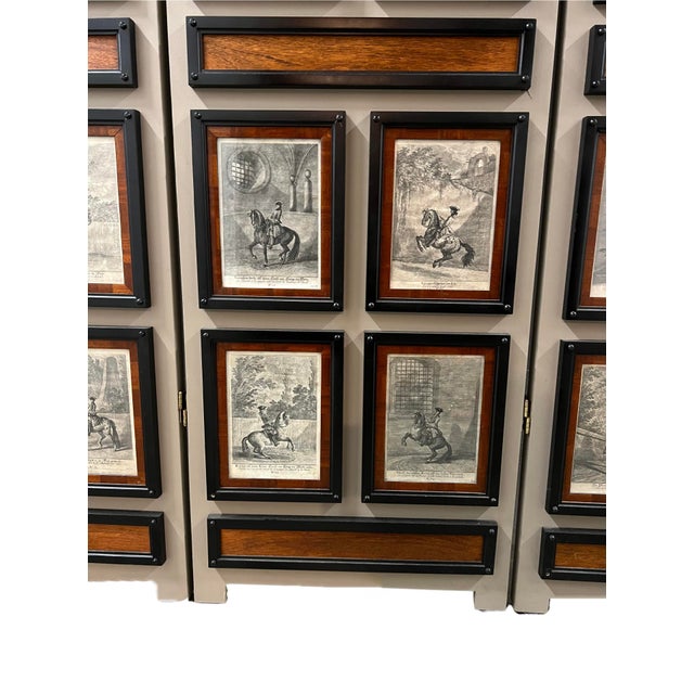 Custom French Horse Equestrian Gallery Wood Screen | Chairish