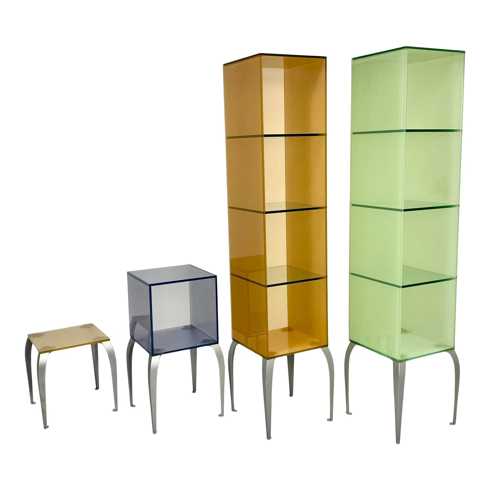 Philippe Starck for Fiam Italia Gelly Glass Displays - Set of 4 | Chairish