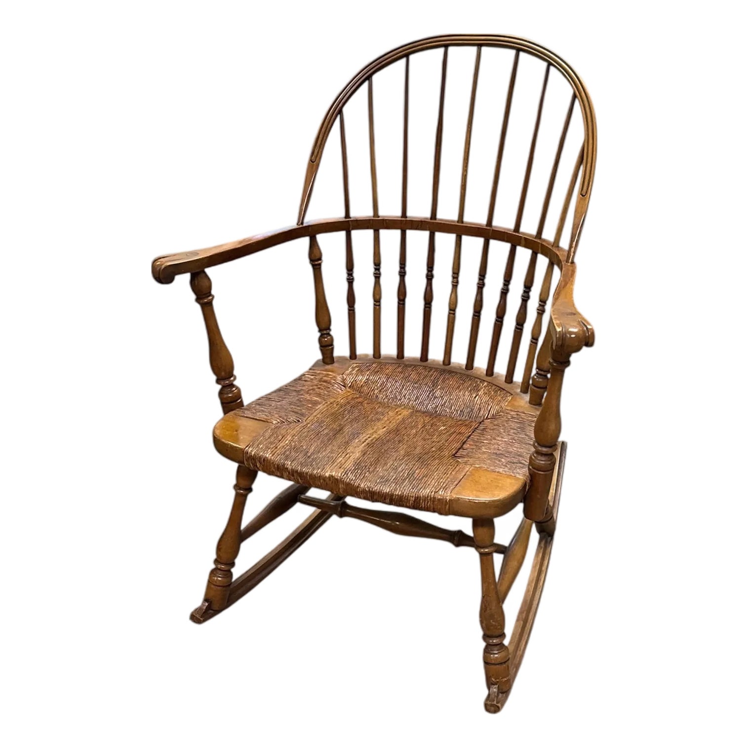 Mid 20th Century Barnard & Simonds Co Wood Windsor Rocking Chair | Chairish
