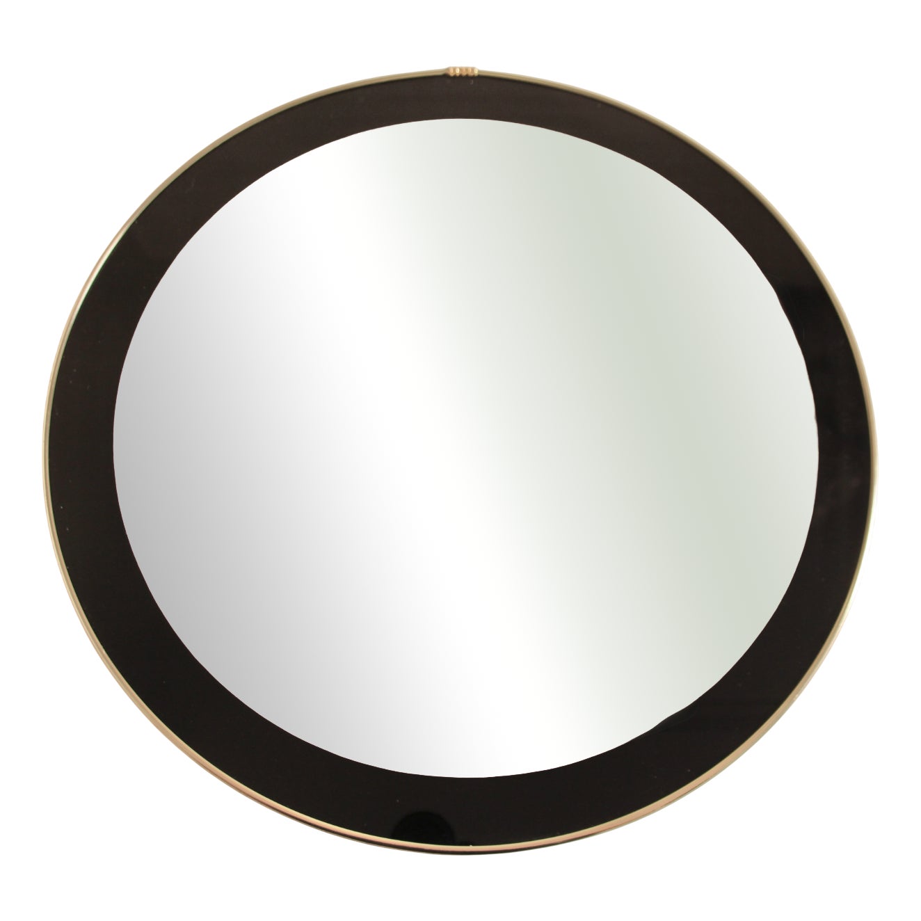 Mid-Century Modern Wall Mirror with Black Rim Ornament, 1950s | Chairish