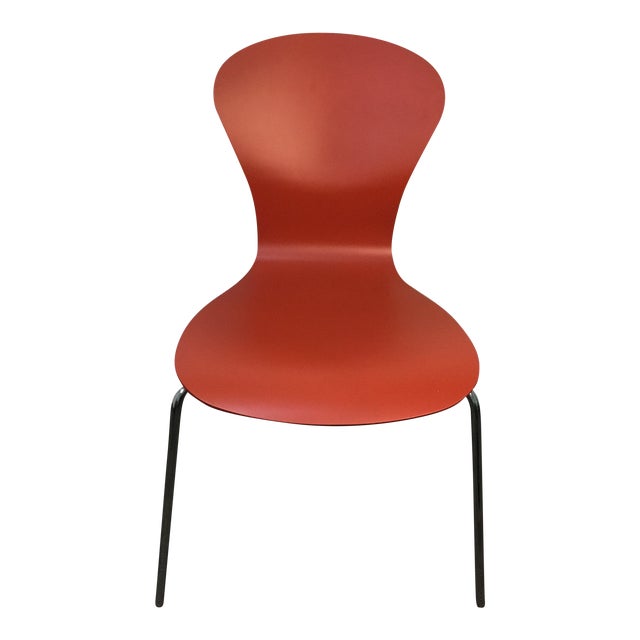Knoll Studio Sprite Red/Orange Molded Plywood Side Chair | Chairish