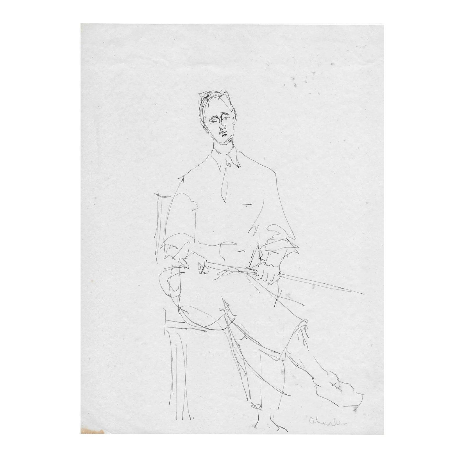 Alexandra Merker Portrait of Charles | Chairish