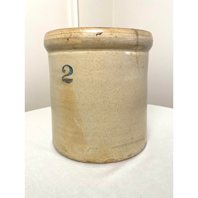 Antique Late 19th Century Salt-Glazed Stoneware Crock, Cream and Cobalt ...