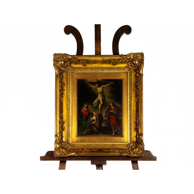 Italian Artist, Crucifixion of Christ, 17th Century, Oil on Panel | Chairish