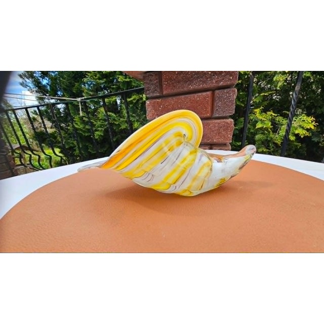 Vintage Murano Glass Shell Cornucopia Vase, 1970s | Chairish