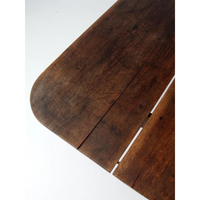 Antique Wooden Plank Top Table | Chairish