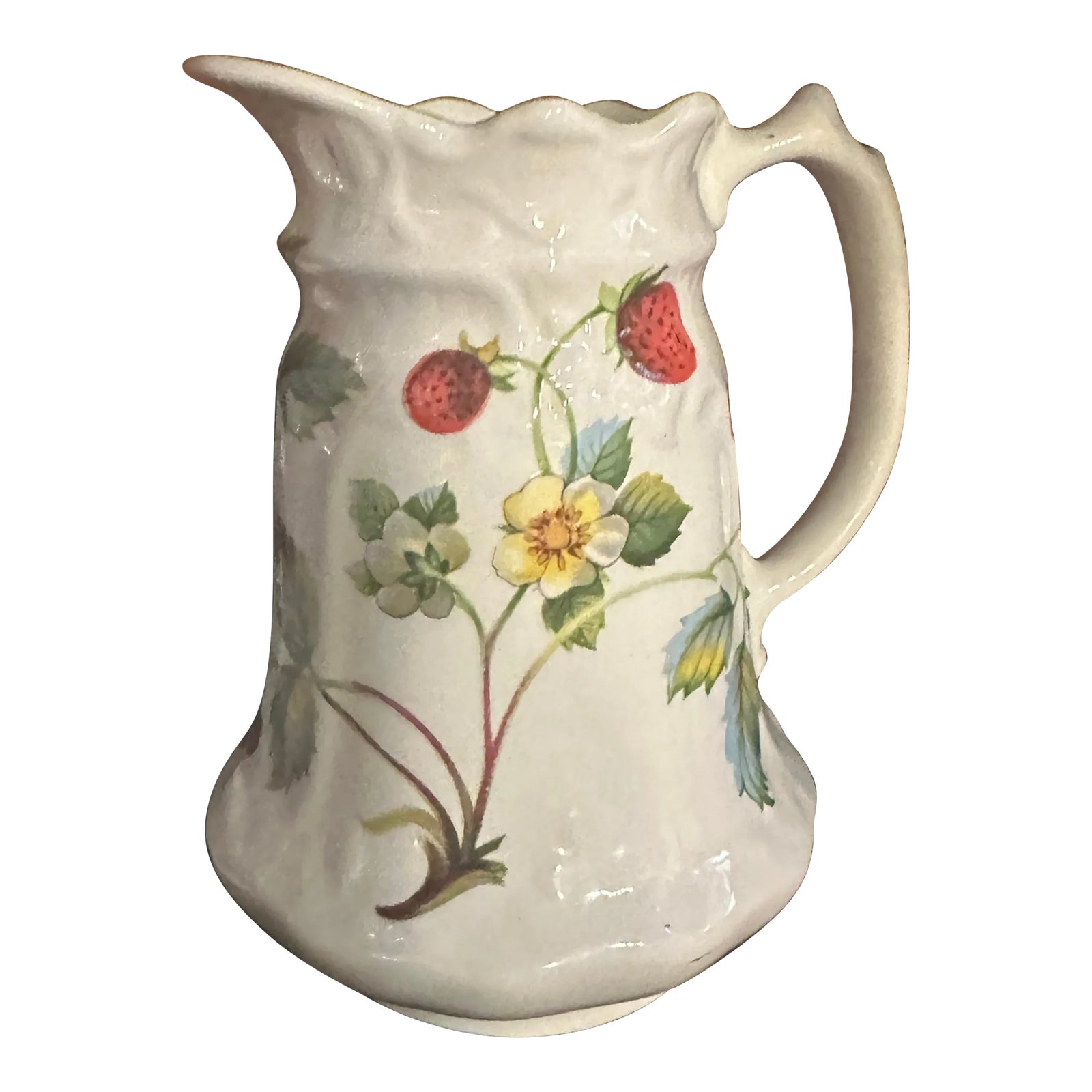 Vintage 1930s James Kent "Old Foley" Strawberry Creamer Pitcher | Chairish