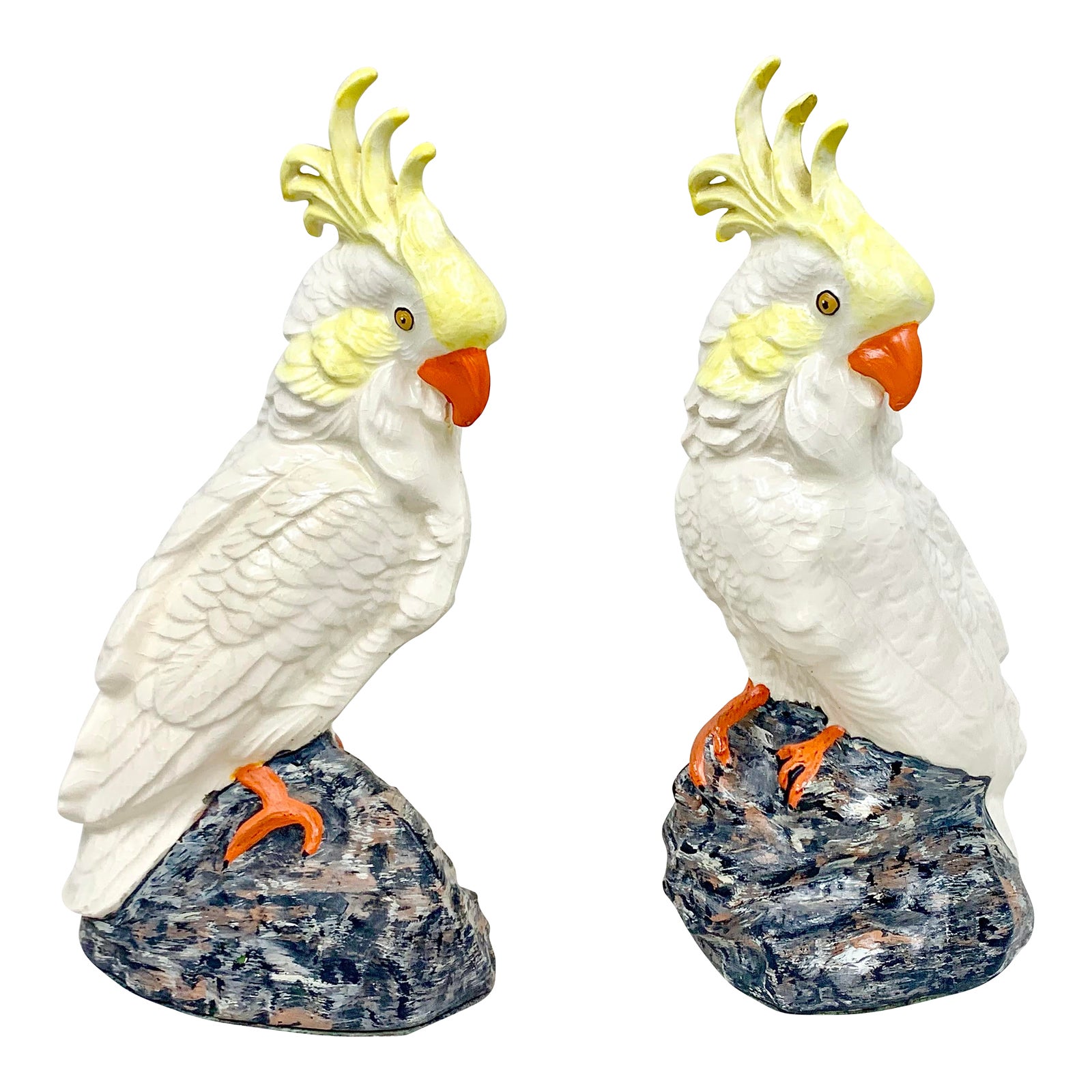 Vintage Parrot Figurines-A Pair | Chairish