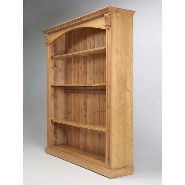 English Pine Country Bookcase Over 6 Feet Wide, Traditional Beeswax by ...