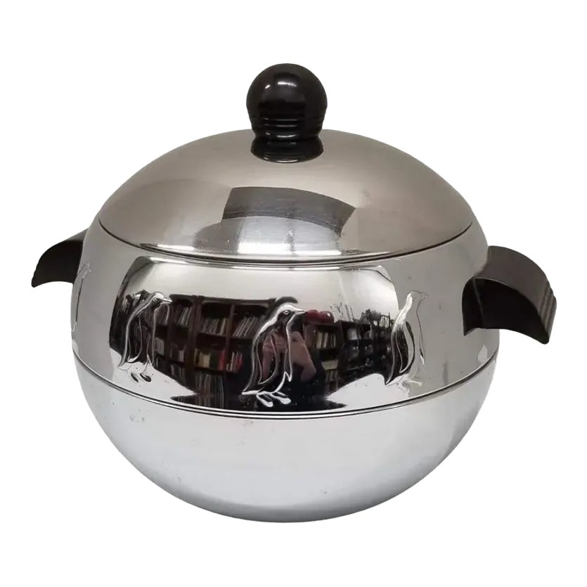 Mid Century Chrome Ice Bucket Featuring Penguins | Chairish