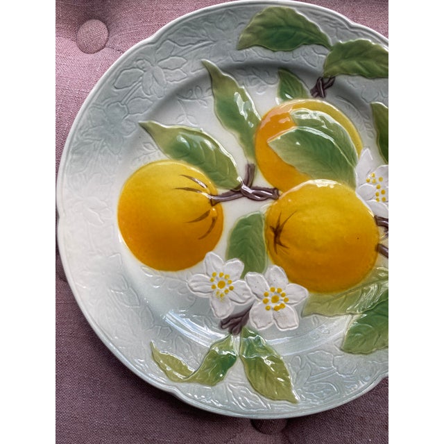 Vintage St. Clement France Faience Orange Blossom Plate, 8.5" | Chairish