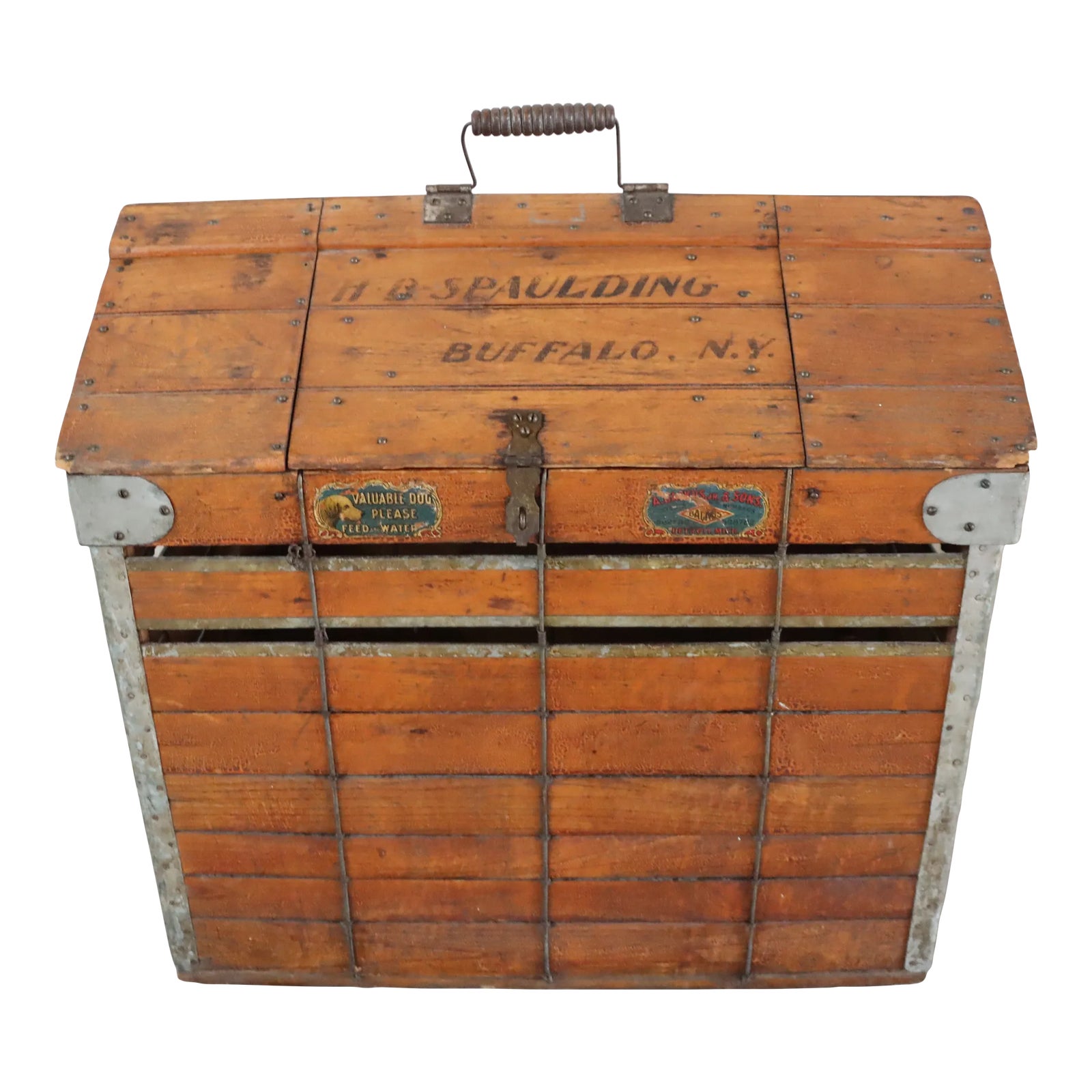Early 1900's Wooden Dog Carrier by Absalom Backus, Jr & Sons | Chairish