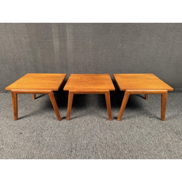 Mid 20th Century Set of Three Vintage Teak End Tables Chairish