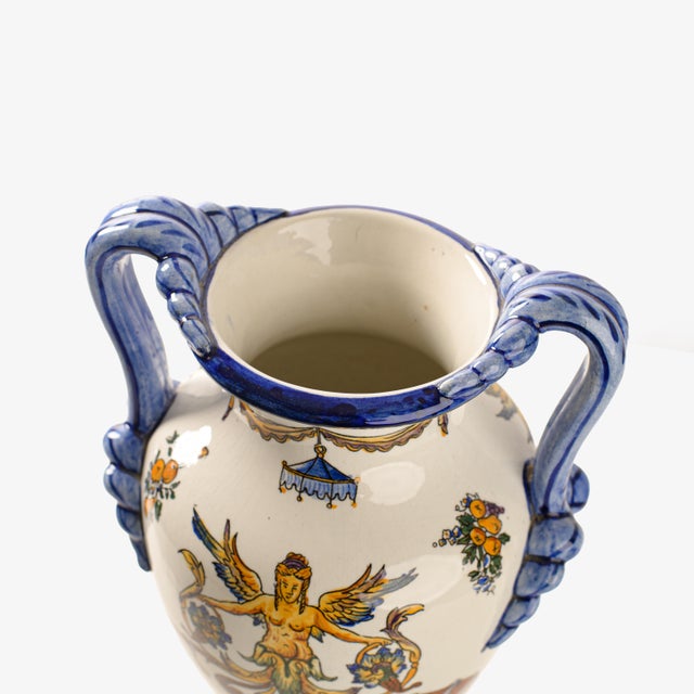 Late 19th Century Gien Faience Vase, Renaissance Decoration | Chairish